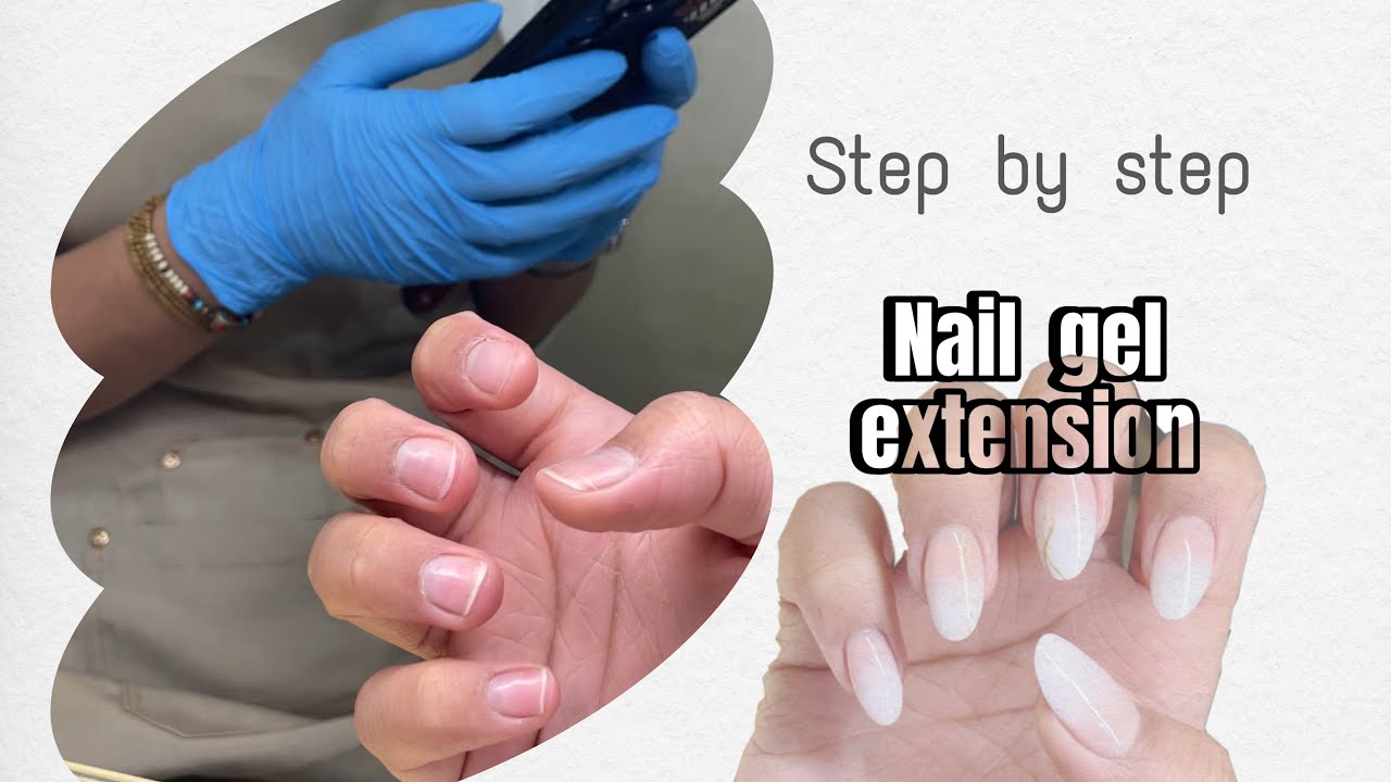 How to do nail extensions in home and salon step by step / Gel nails ...