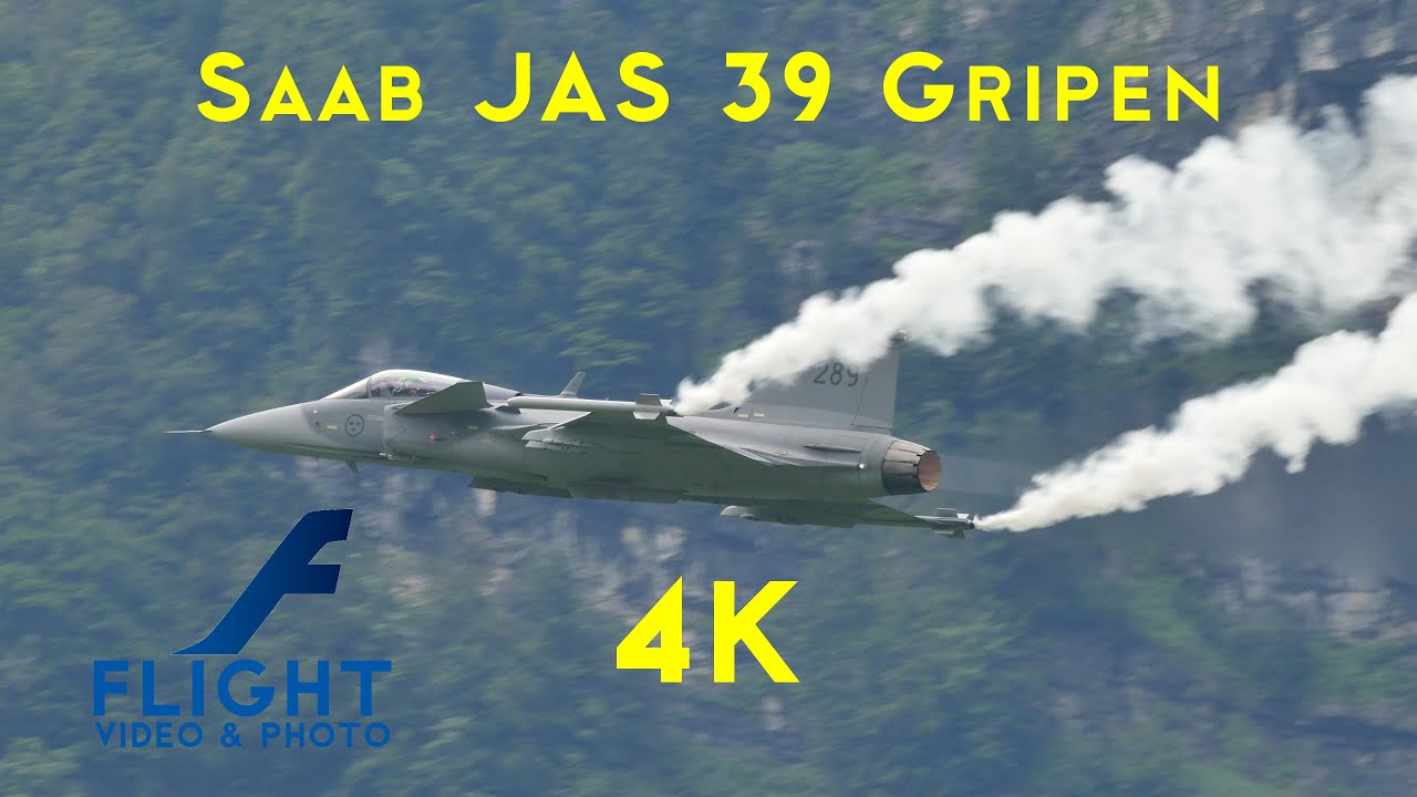 Saab JAS 39 Gripen of Swedish Air Force - Ultra HD 4K Fighter Aircraft ...