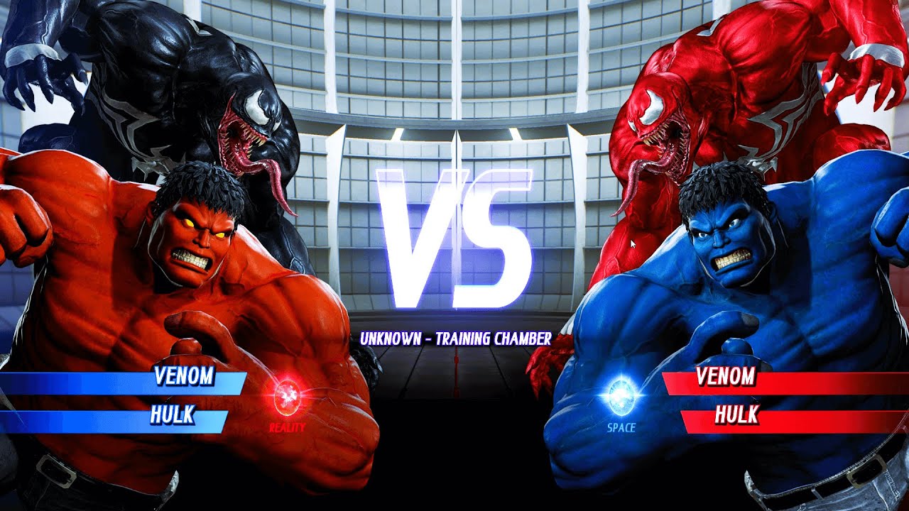 Black Venom & Red Hulk vs Red Venom & Blue Hulk (Hardest AI ) Marvel vs ...