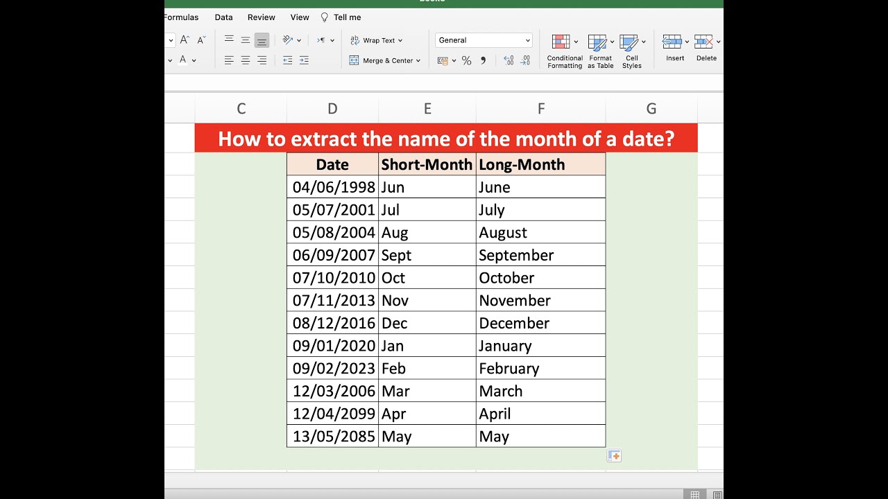 How to extract the name of the month of a date? - YouTube