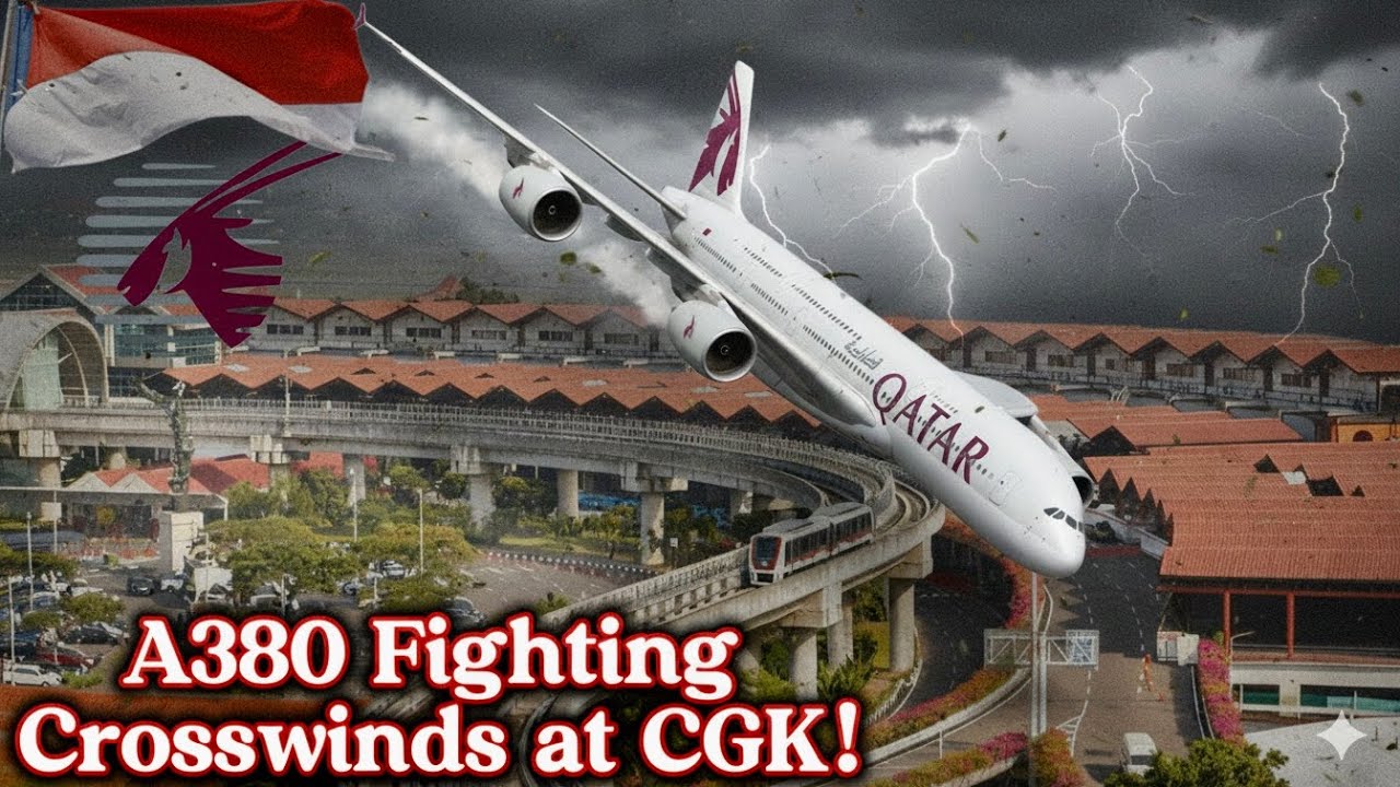 Landing of Qatar Airways Airbus A380 at CGK Airport Indonesia | Smooth ...