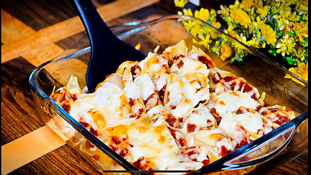 STAFFED PASTA SHELLS | GROUND BEEF PASTA | DINNER RECIPE - YouTube