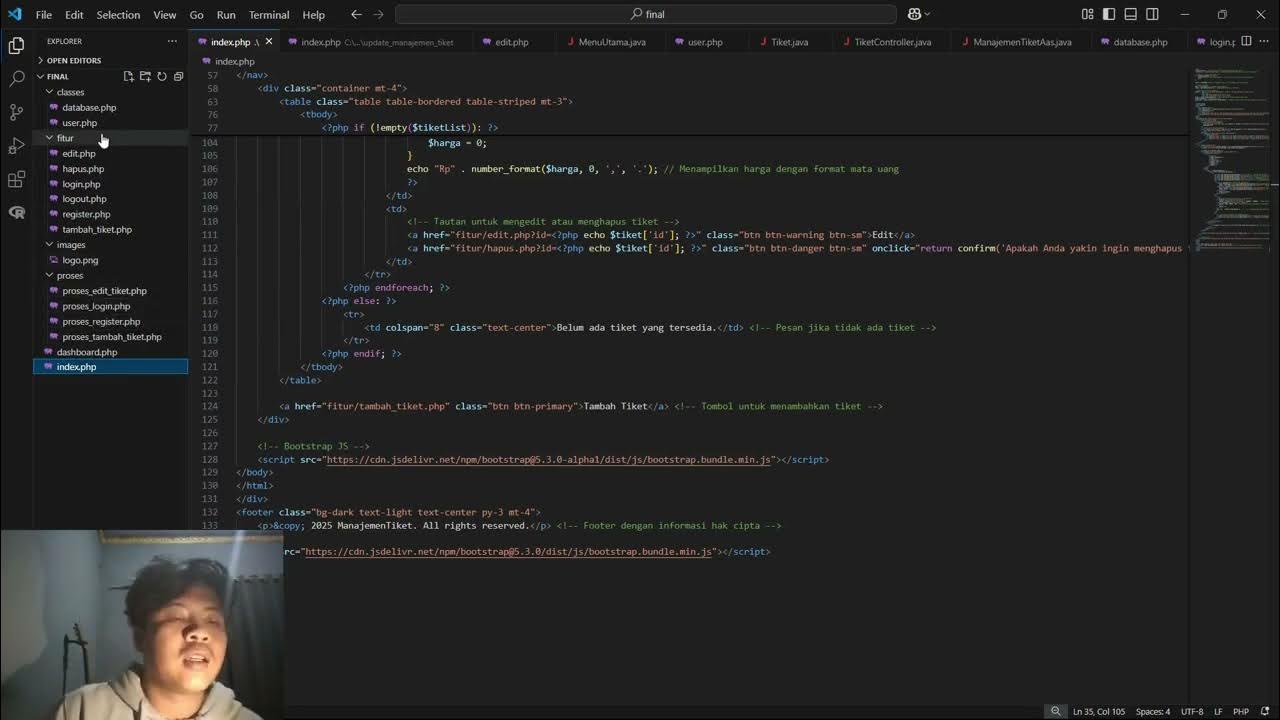 TUGAS MEMBUAT APLIKASI CRUD JAVA DAN PHP BERBASIS OOP - YouTube
