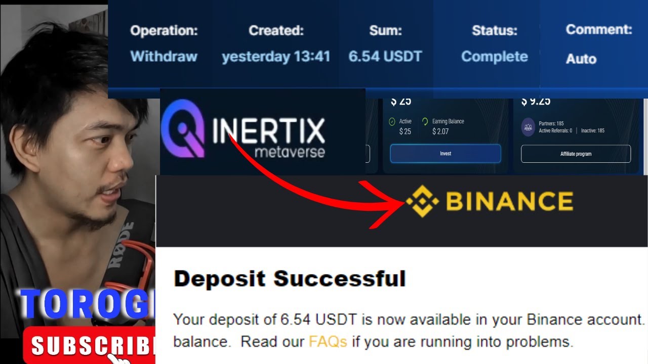 Inertix Withdrawal to Binance - FREE CRYPTO - YouTube