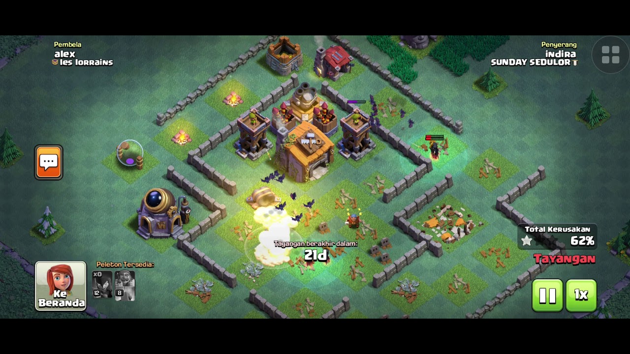 COC | Penyerangan Base Malam Hari - YouTube