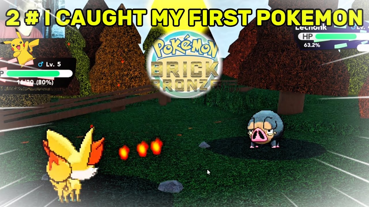 I Caught My FIRST POKÉMON - Part 2 Pokémon Brick Bronze (Roblox) - YouTube