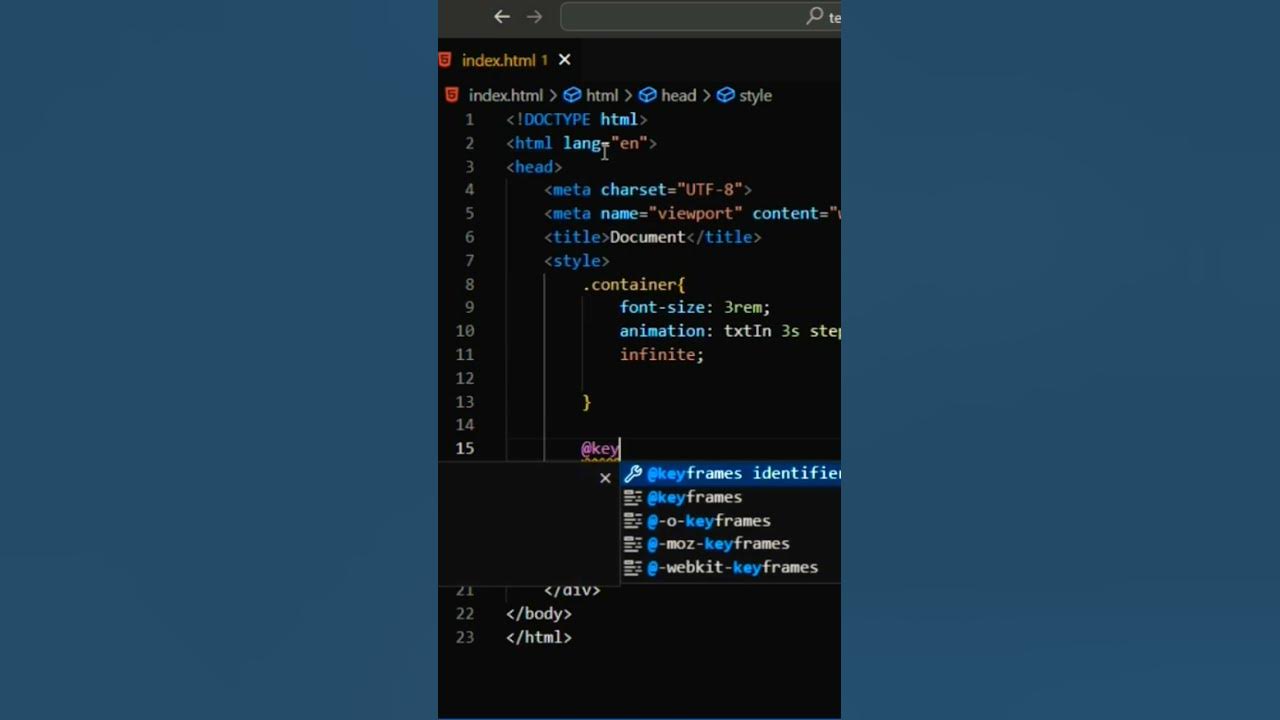 Text Keyframes Animation In Css Css Csstutorialforbeginners Youtube 