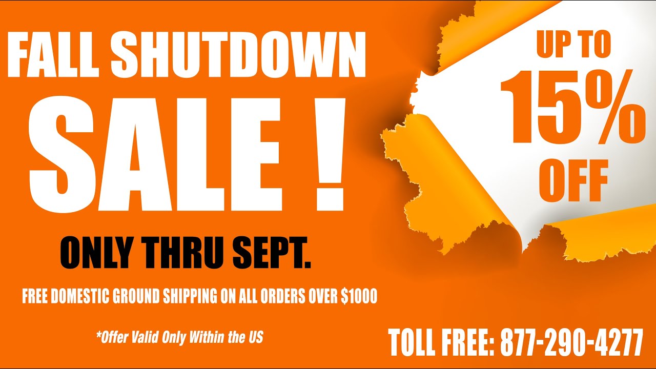 2021 Fall Shutdown Sale - YouTube