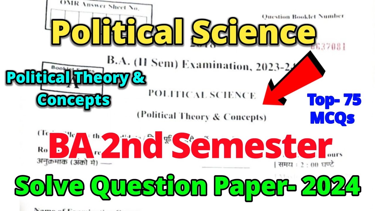 Political Theory and Concepts BA 2nd Semester Question Paper 2024 | ba ...