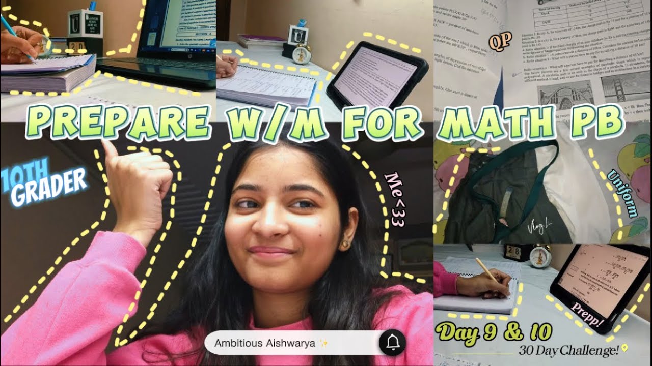 Prepare w/m for Maths preboard | Day 9 & 10/30 Day study Challenge | Ambitious Aishwarya - YouTube