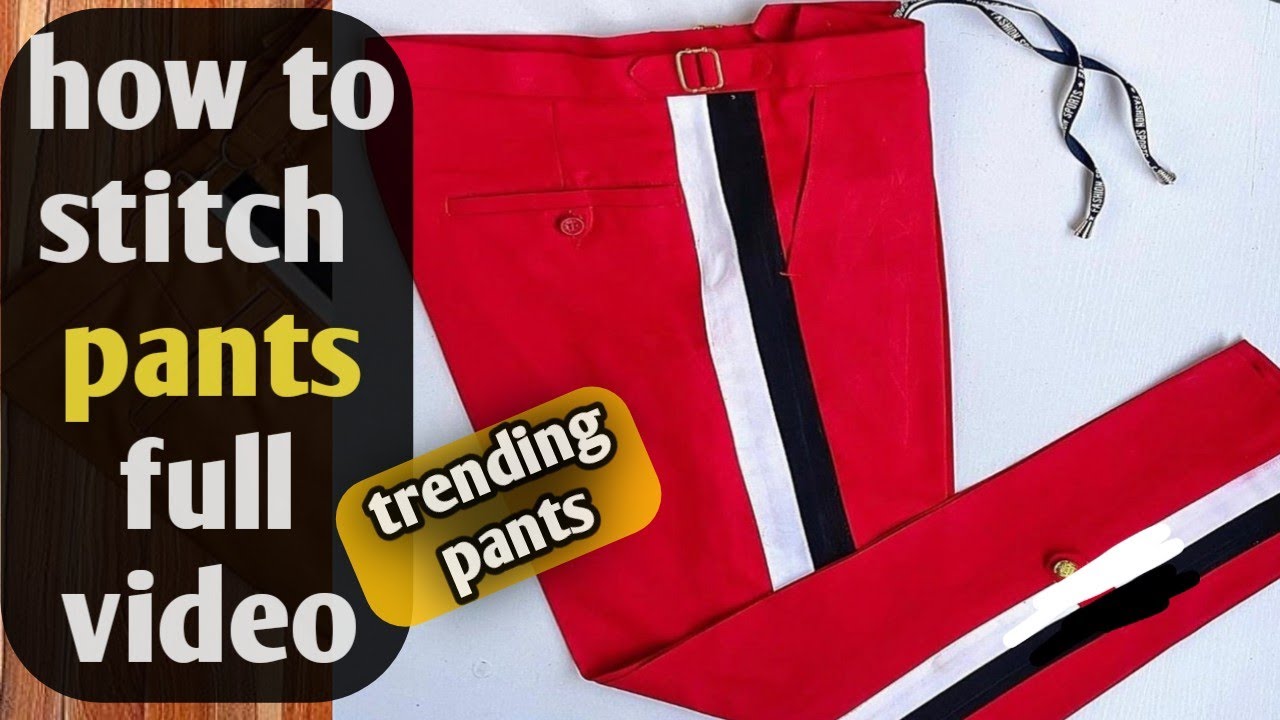 HOW TO STITCH BELTLESS PANTS. full tutorial step by step guide. - YouTube