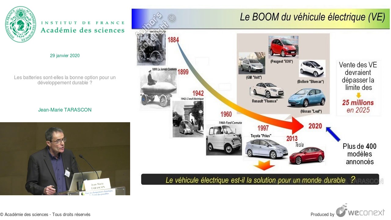 [Conférence] JM. TARASCON - Les batteries sont-elles la bonne option ...