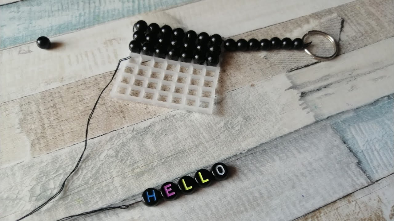 Diy plastic canvas keychain with beads / How to make a keychain with ...