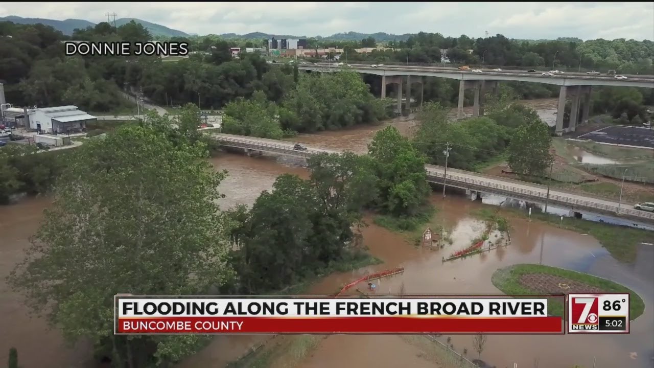 French Broad River flooding - YouTube