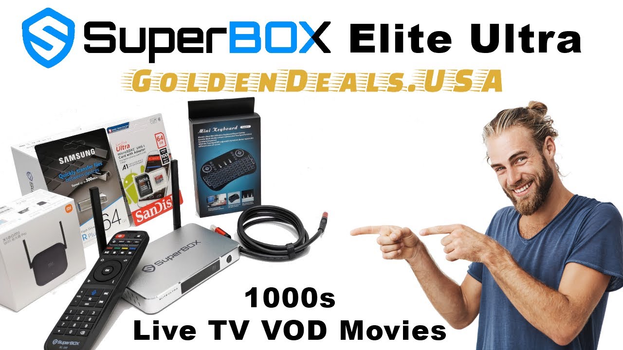 Golden Deals USA Superbox Elite Ultra Mega live TV VOD Box Bundle - YouTube