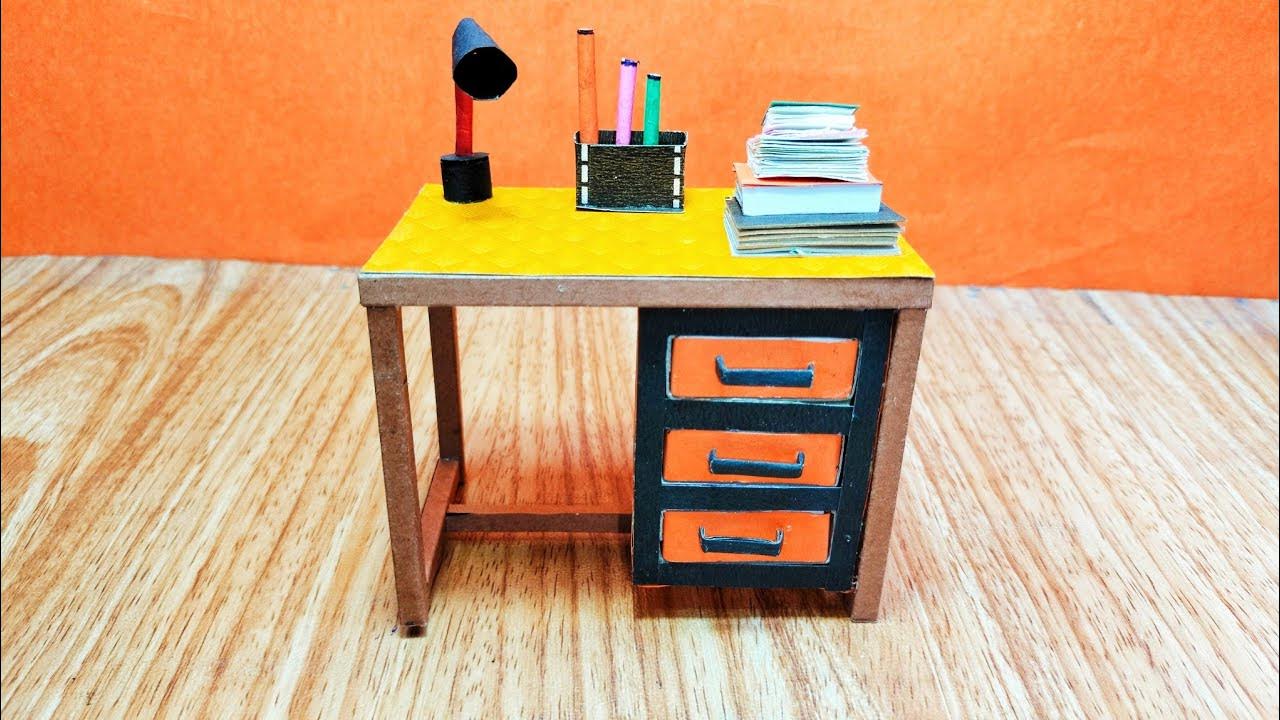 Diy Mini Study Table With Matchbox How To Make Mini Paper Study diy-mini-study-table-with-matchbox-how-to-make-mini-paper-study