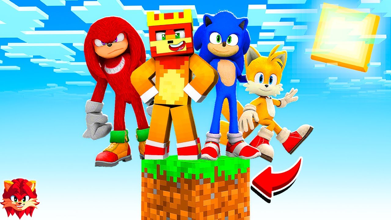 SOBREVIVÍ EN 1 BLOQUE CON SONIC LA PELICULA en MINECRAFT 😱💥 (Sonic ...