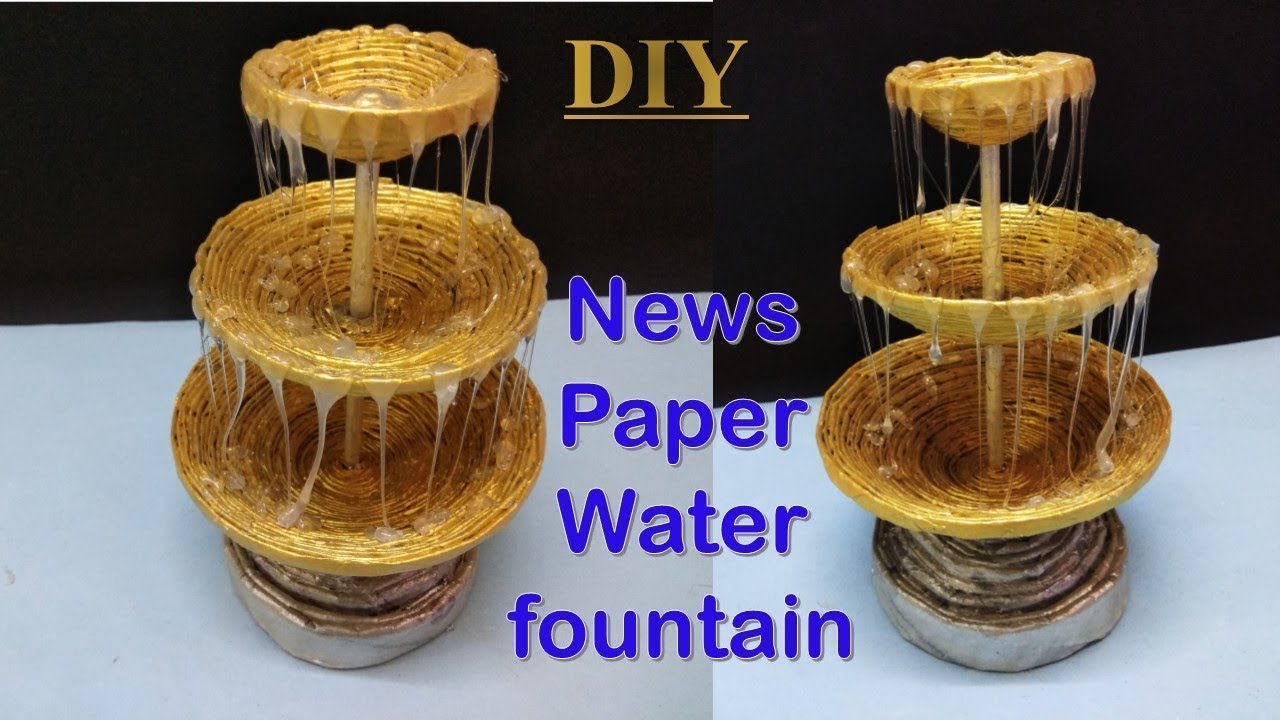 DIY news paper water fountain - YouTube