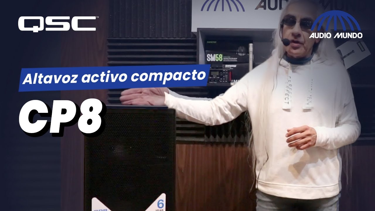 Altavoz activo de tamaño compacto marca QSC modelo CP8 - YouTube