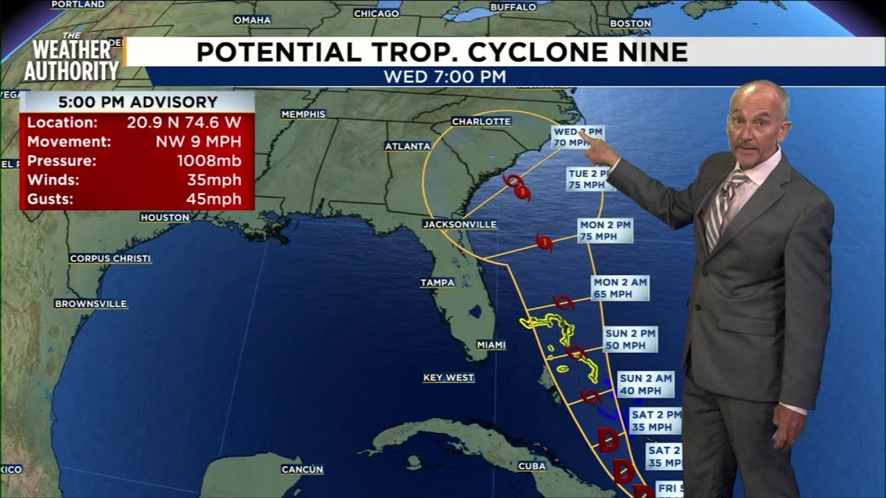 Tracking Potential Tropical Cyclone 9: Who is now in the cone - YouTube