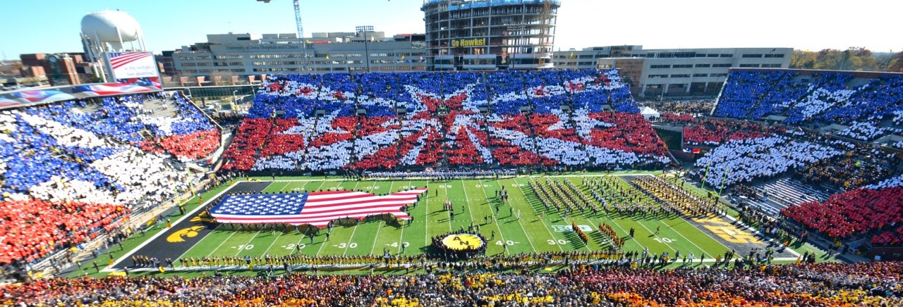 Iowa Hawkeyes Stadium Card Stunts - November 1, 2014 - YouTube