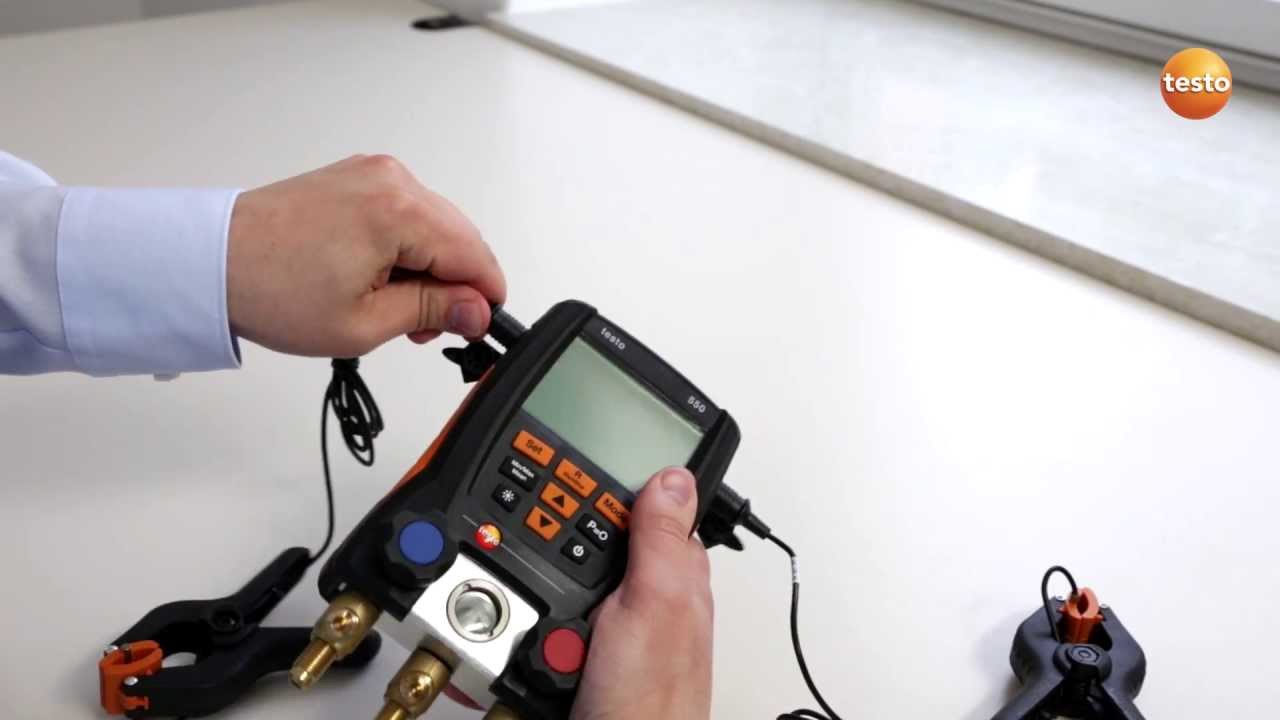 Digital manifold testo 550: Starting the device (1/4) | Be sure. Testo ...