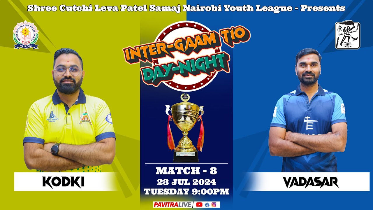 🔴LIVE CRICKET : GAME 8 - KODKI V/S VADASAR || INTER-GAAM T10 SCLPS ...