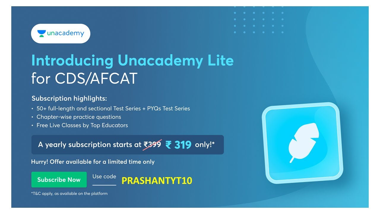 Unacademy LITE subscription only Rs. 399/year including Special classes ...