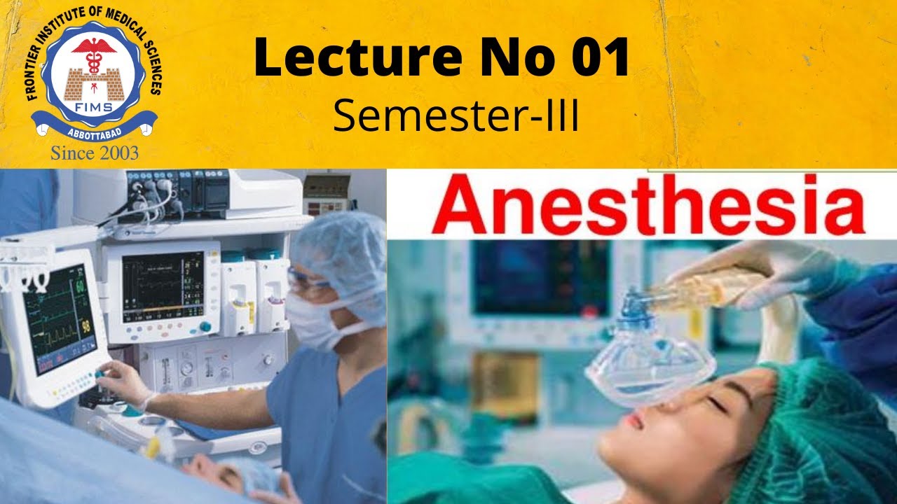 Lecture No 01 |Anesthesia |Semester-03| Paramedical Diploma - YouTube