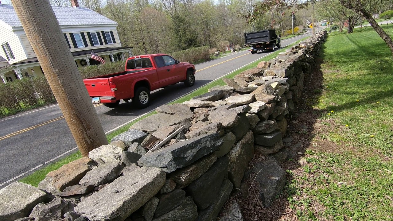 Double Row Stone Wall - Stone Wall Site CT - YouTube