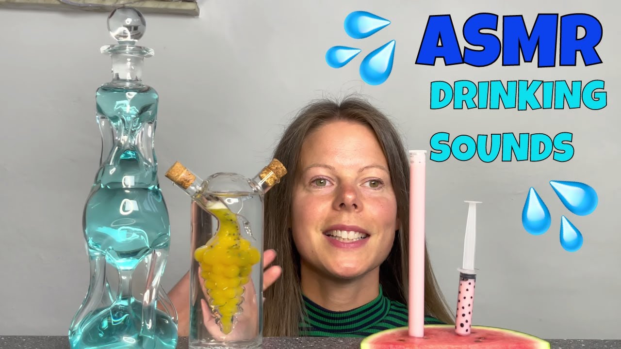 DRINKING COLORFUL WATER | ASMR VIDEOS | INTERESTING DRINKING SOUNDS ...