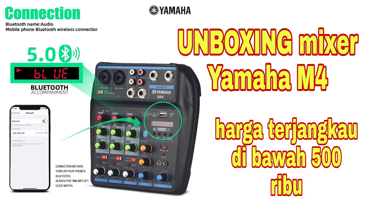 UNBOXING Mixer Audio YAMAHA M4 USB/Electro Bluetooth 4 Channel ...