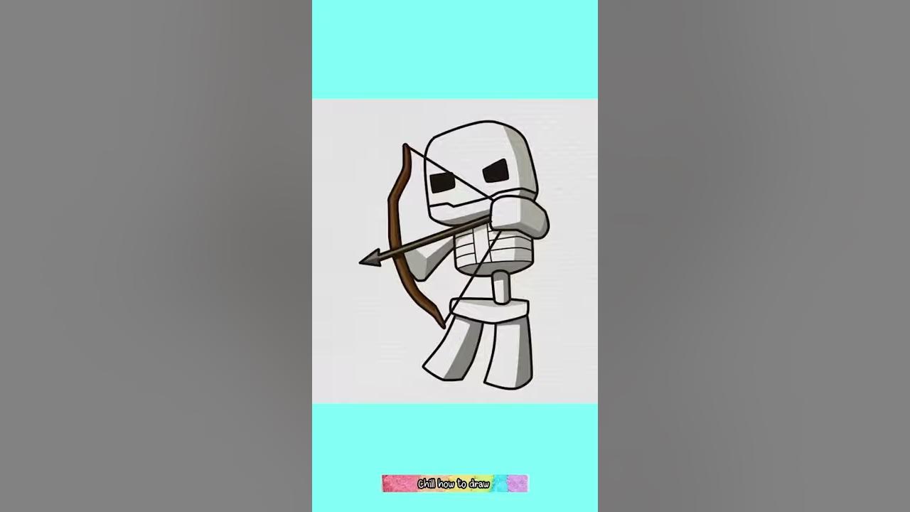 How To Draw Skeleton Minecraft Drawing Draw Youtube