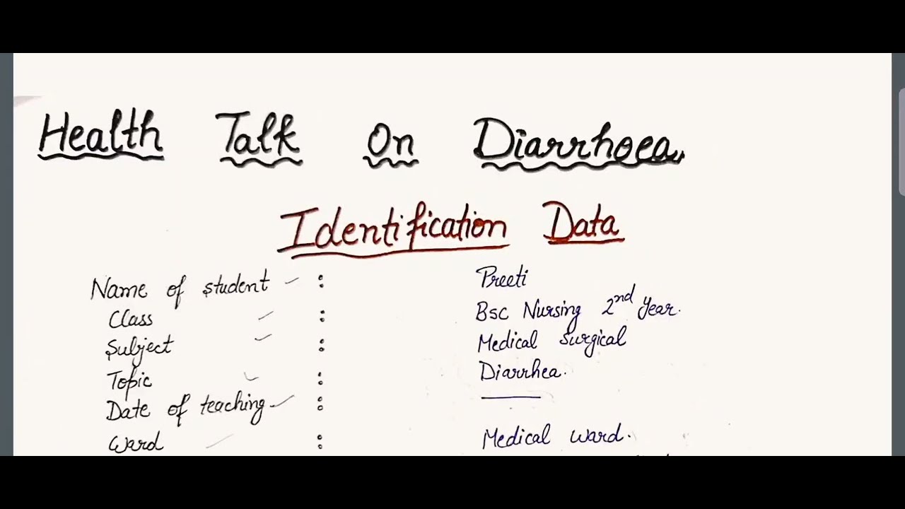 ll Health talk on Diarrhoea ll #diarrhoea #healthtalks - YouTube
