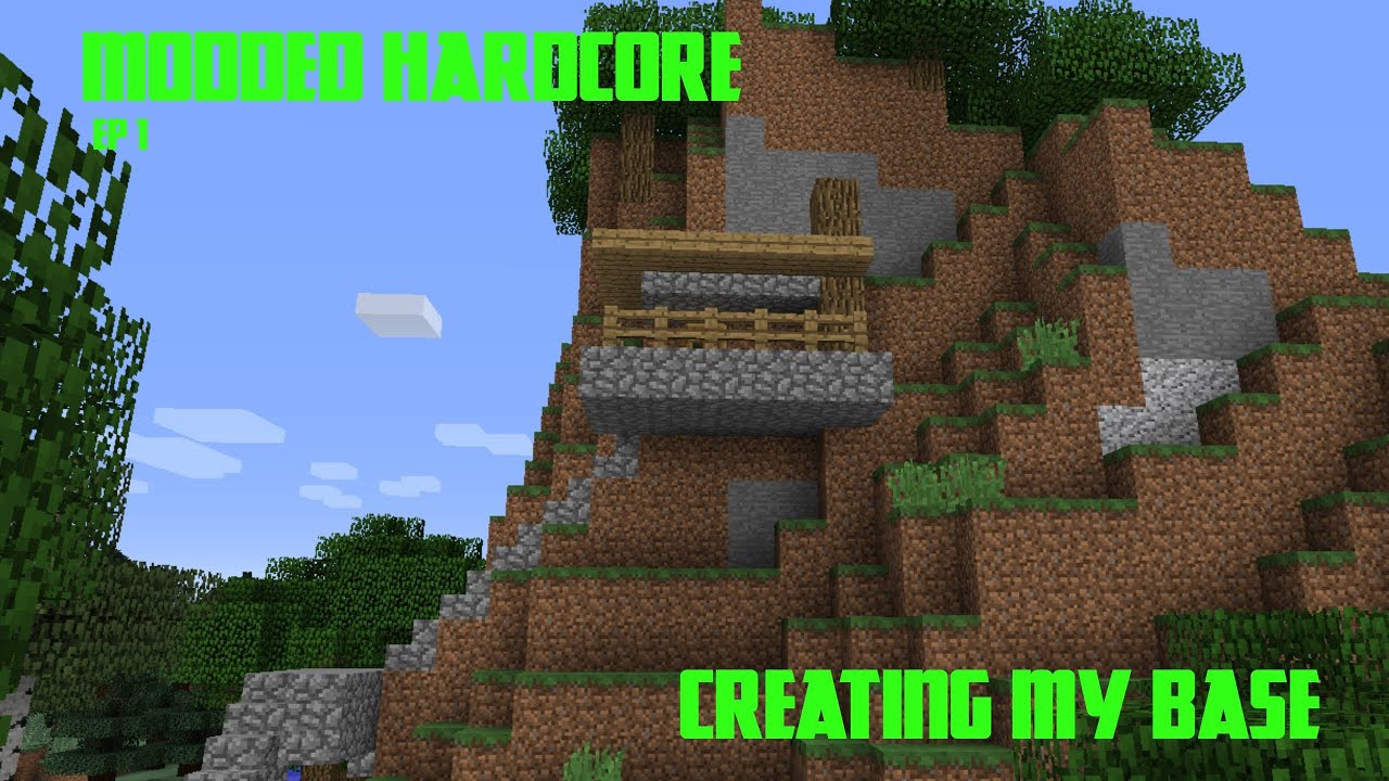 Modded HARDCORE S1EP1: Making my base - YouTube