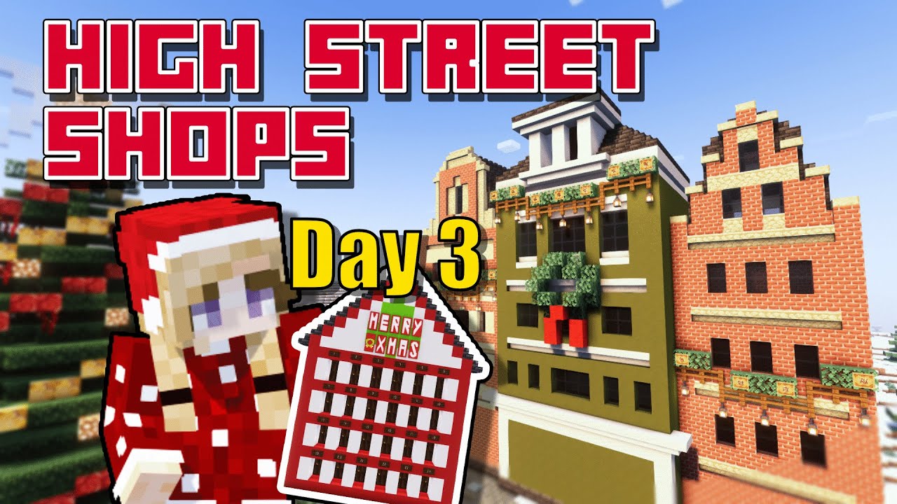 Minecraft Christmas Town Shops | Christmas Countdown 2024 Day 3 - YouTube
