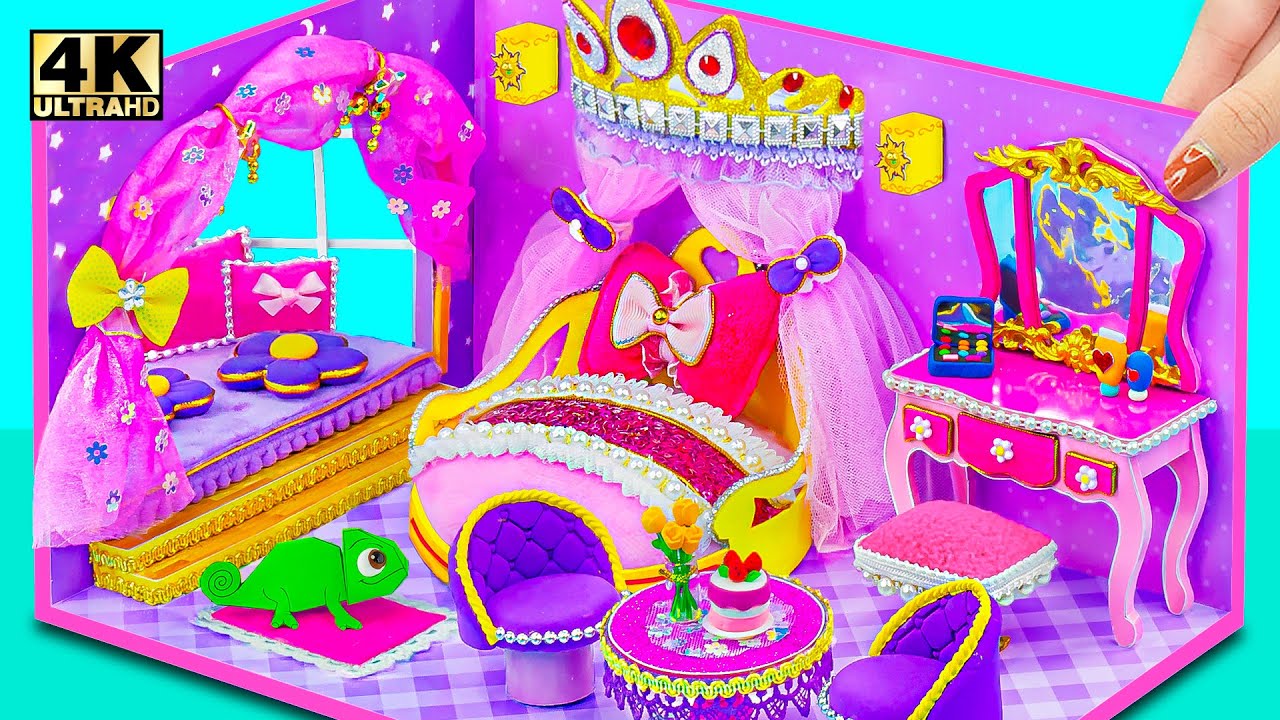 Build Amazing Rapunzel Purple Bedroom with Princess Bed, Makeup Set ️ ...