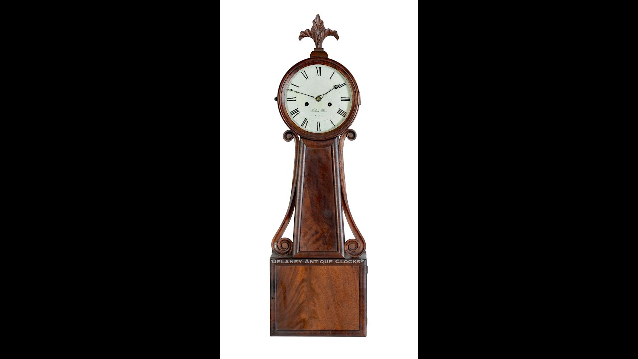 Joshua Wilder, Hingham, MA, Woodfront striking banjo clock, circa 1820 ...