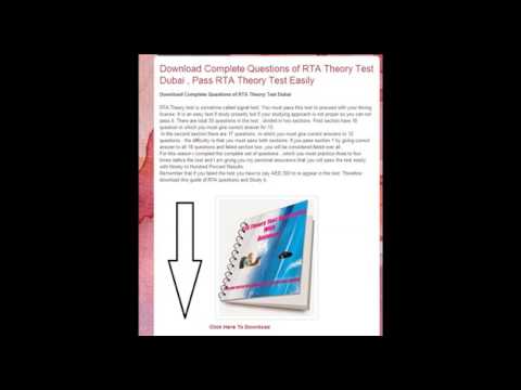 RTA Signal Test Dubai , Theory Test Questions - YouTube