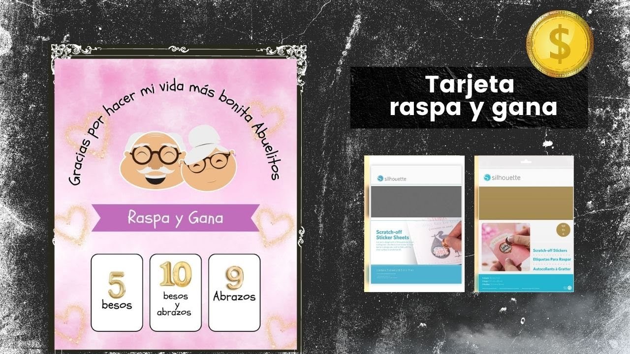 Cómo hacer una tarjeta raspa y gana en silhoutte studio? - YouTube