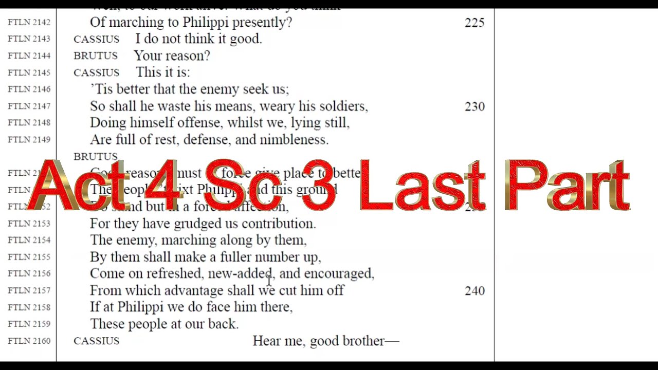 Julius Caesar Act 4 Scene 3 (Last Part)| Line by Line Explanation ...