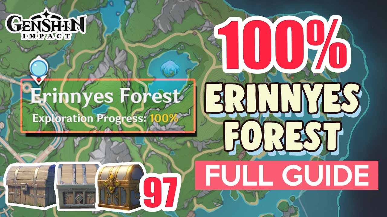 How to: Erinnyes Forest 100% FULL Exploration ⭐ Fontaine ALL CHESTS ...