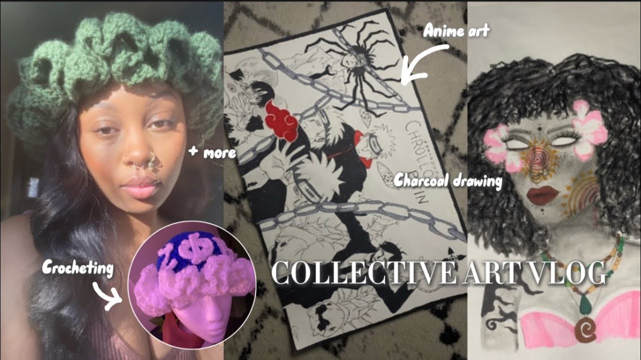 Collective Art Vlog ☆ | Chill w me, Draw w me, + Crochet | Imari ...