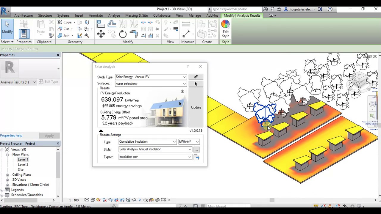 Evaluación 1 de radiación solar en REVIT - YouTube
