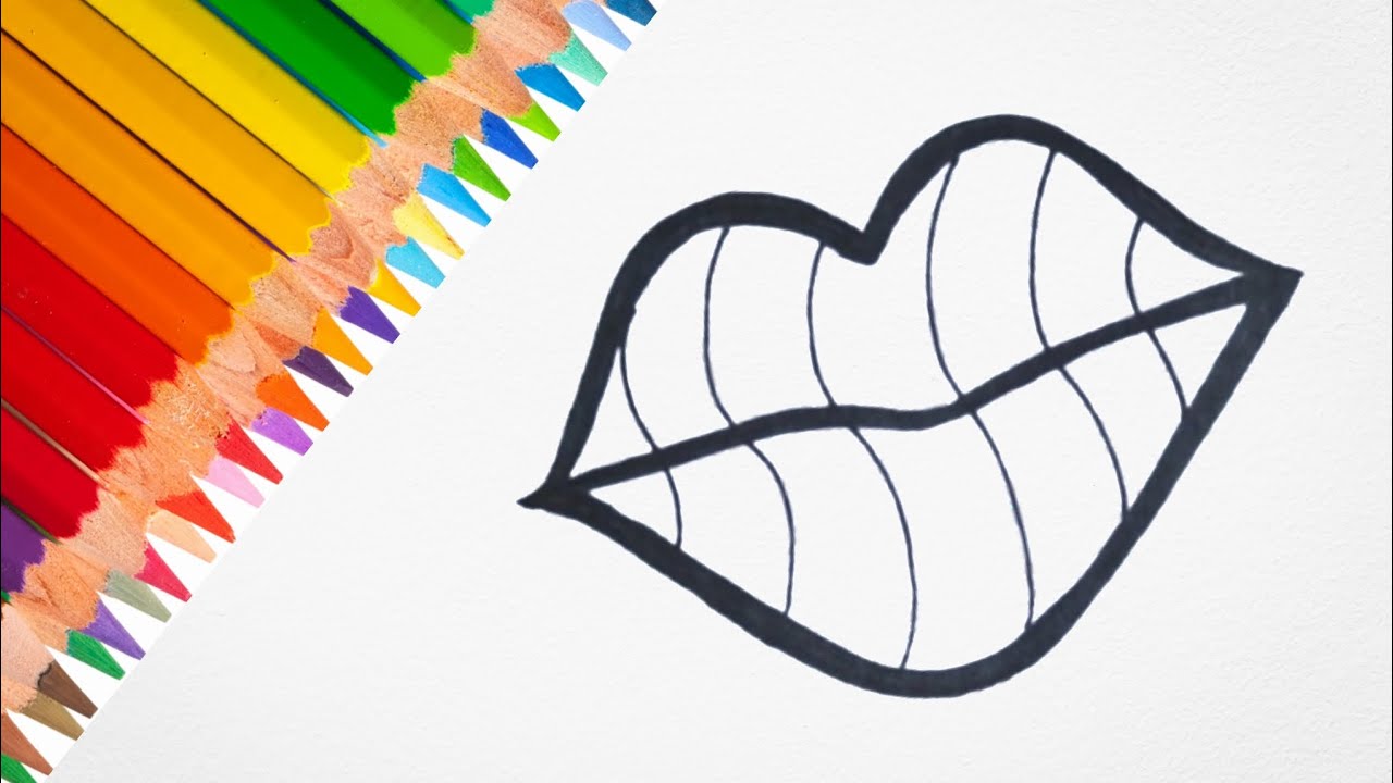 How to Draw Rainbow Lips for Kids | Easy Drawing and Coloring - YouTube