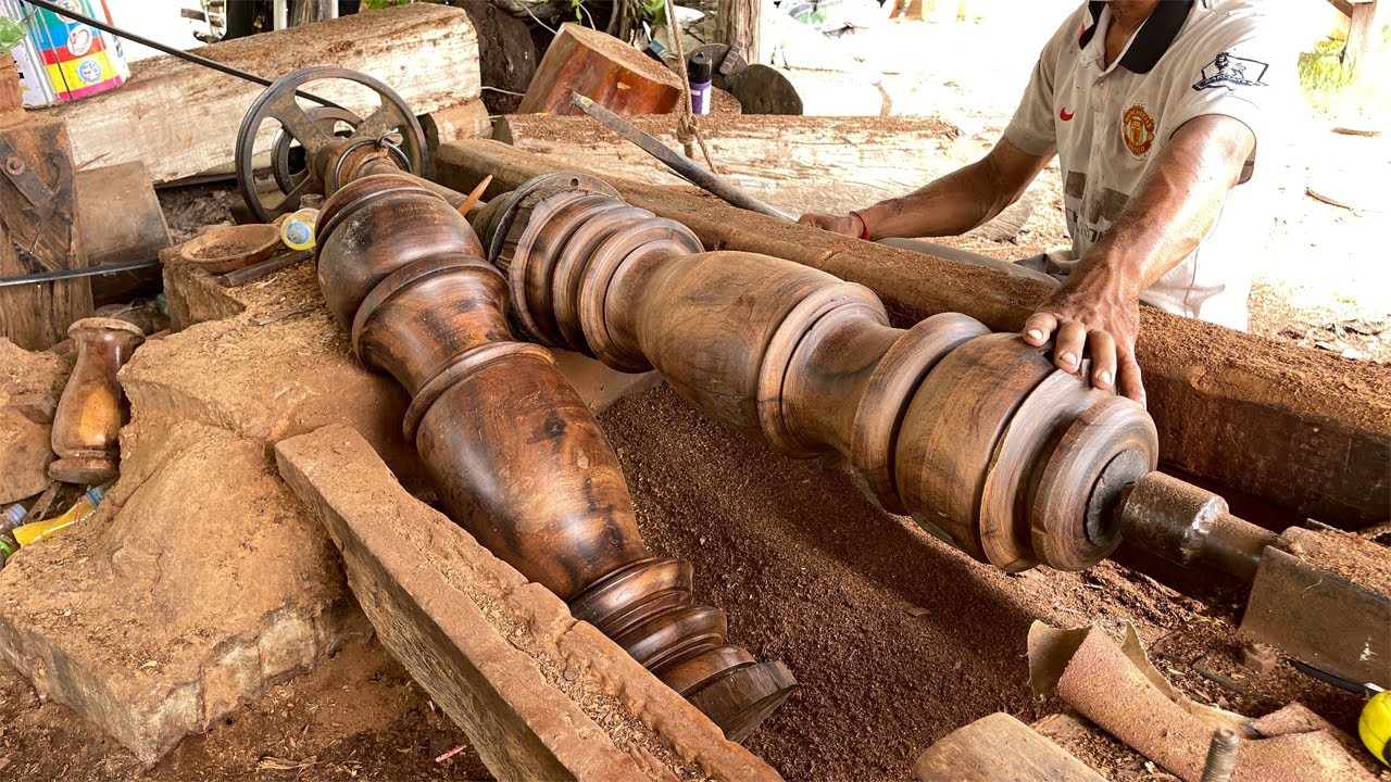 Beautiful Wood Turning Work - How To Turn A Big Wood Log Into A Nice ...