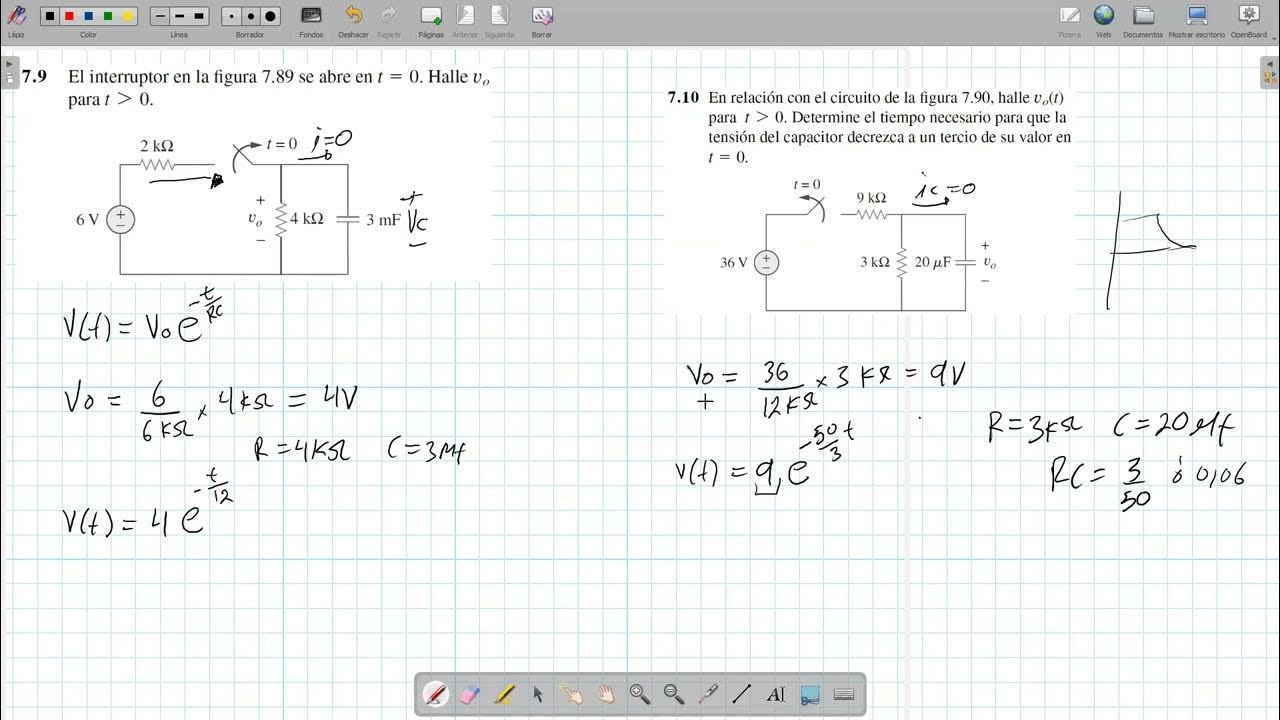 Solucionario, Fundamentos de circuitos eléctricos sadiku, ejercicio 7,9 y 7,10 - YouTube