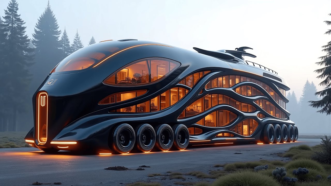 Futuristic Black 3-Story Motorhome Concept | Luxury Mansion on Wheels ...