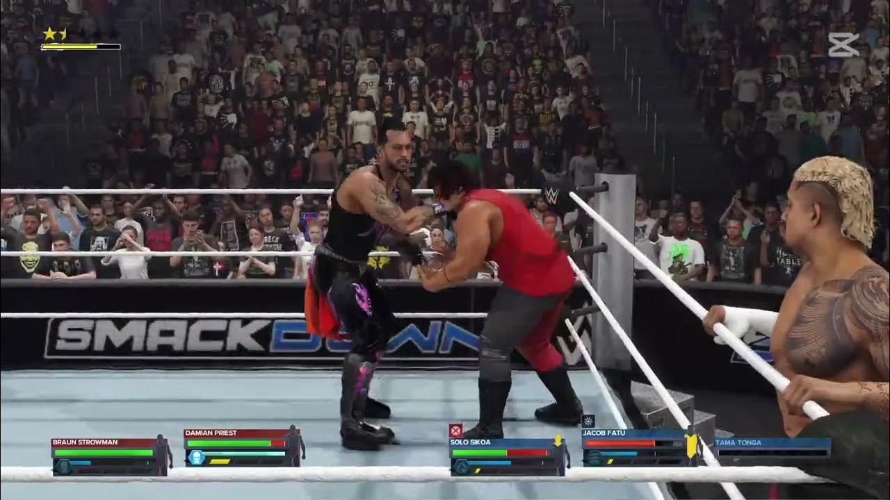 Smackdown 2025-02-21 Jacob Fatu & Solo Sikoa vs. Braun Strowman & Damian Priest - YouTube