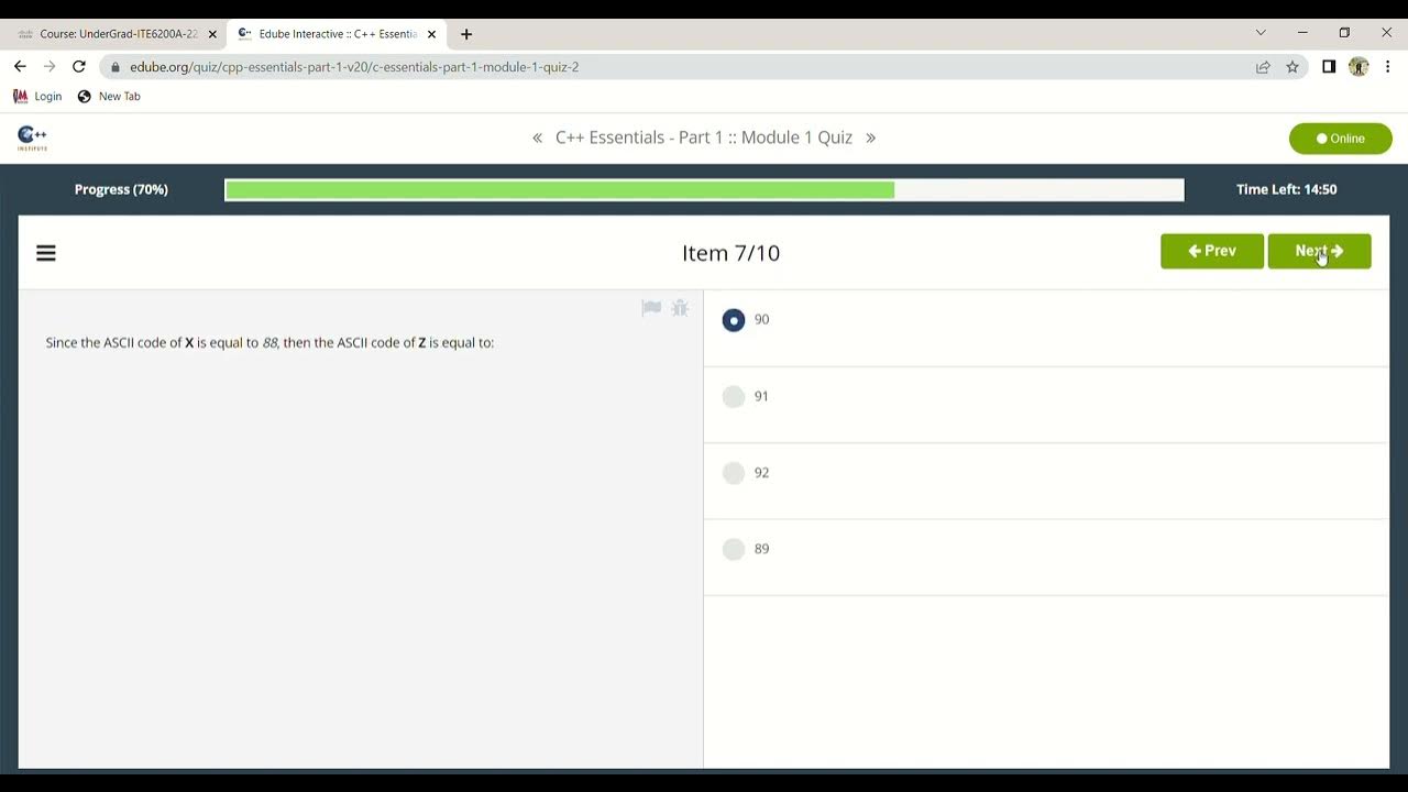 C++ Essentials Part 1 Module 1 Quiz - YouTube